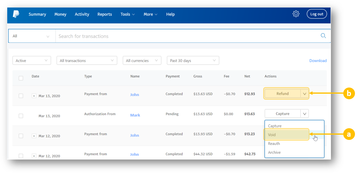 GoHerbalife - Void/Refund PayPal Transactions