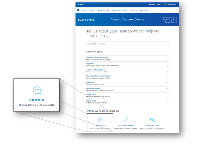 PayPal - Using the PayPal Help Center
