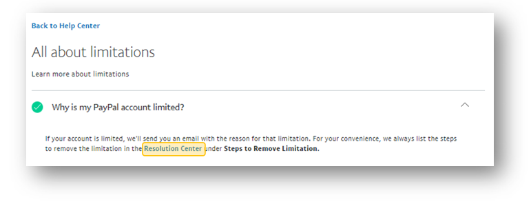 PayPal - Check Account Limitations