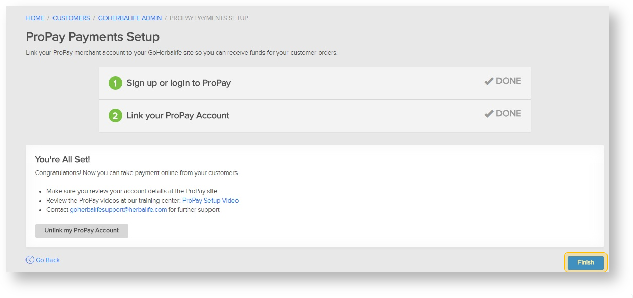 GoHerbalife - How to link your ProPay account